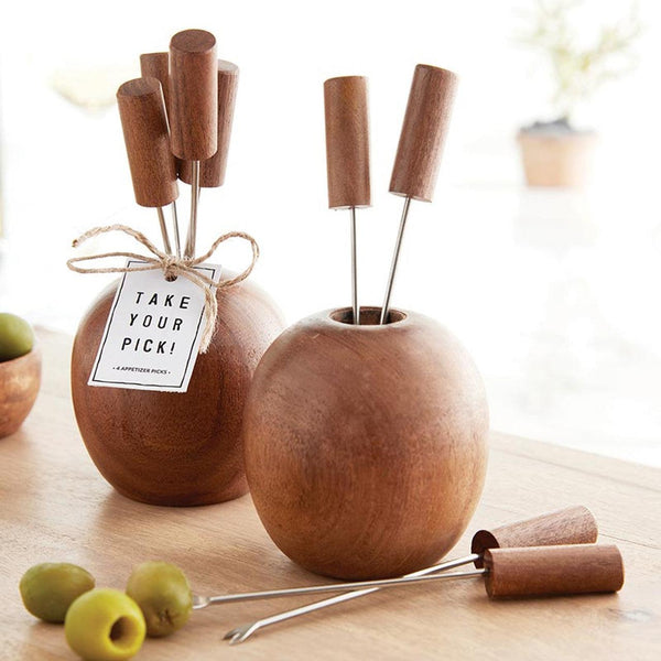 Charcuterie Appetizer Picks in Wood Set of 4 – PRINZZESA BOUTIQUE